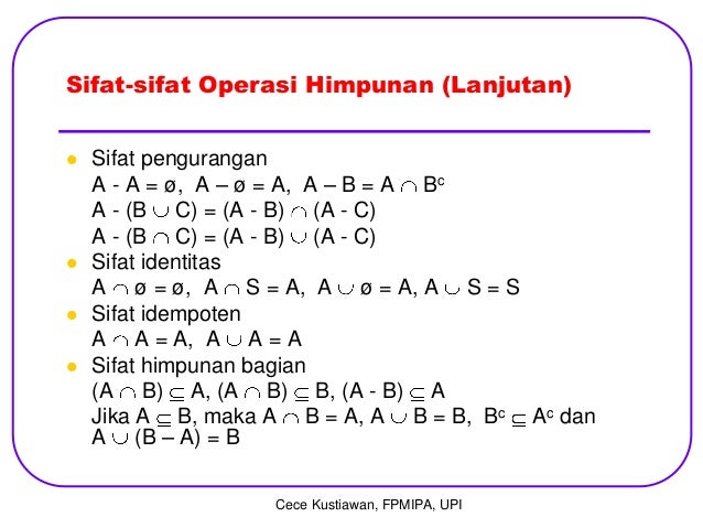 Sifat Sifat Operasi Himpunan - Perumperindo.co.id
