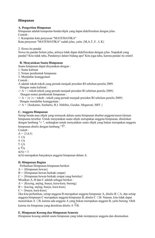 SOAL HIMPUNAN SMP KELAS 9 | DOCX