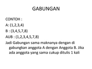 HIMPUNAN, KUMPULAN, GABUNGAN, KELOMPOK.pptx