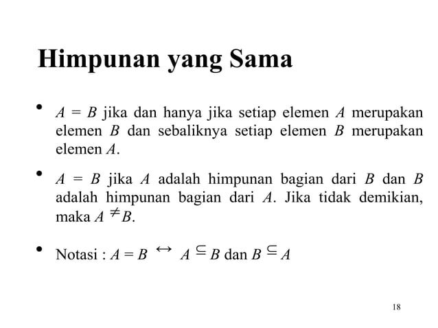 Matakuliah Matematika Diskrit Materi Himpunan | PPT