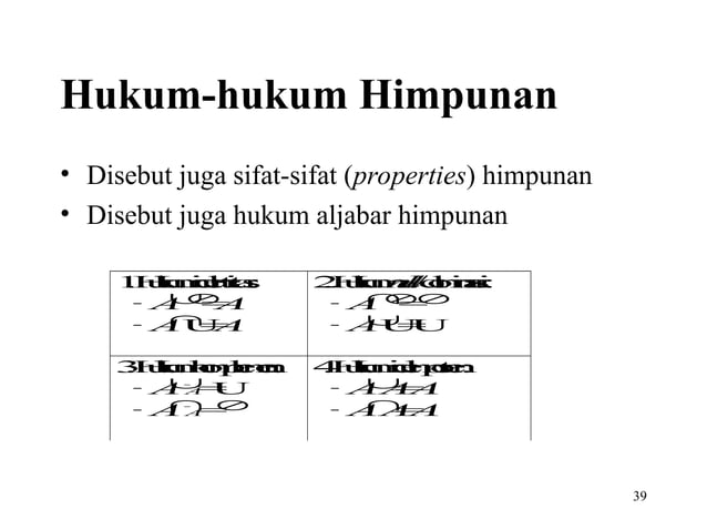 Matakuliah Matematika Diskrit Materi Himpunan | PPT