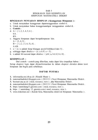 Himpunan matematika diskrit | DOCX