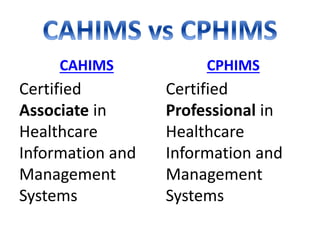 HIMSS exams overview | PPTX