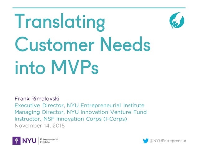 Translating Customer Needs Into MVPs | PDF
