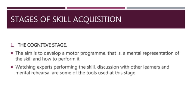 Stages of Skill Aquistion | PPTX