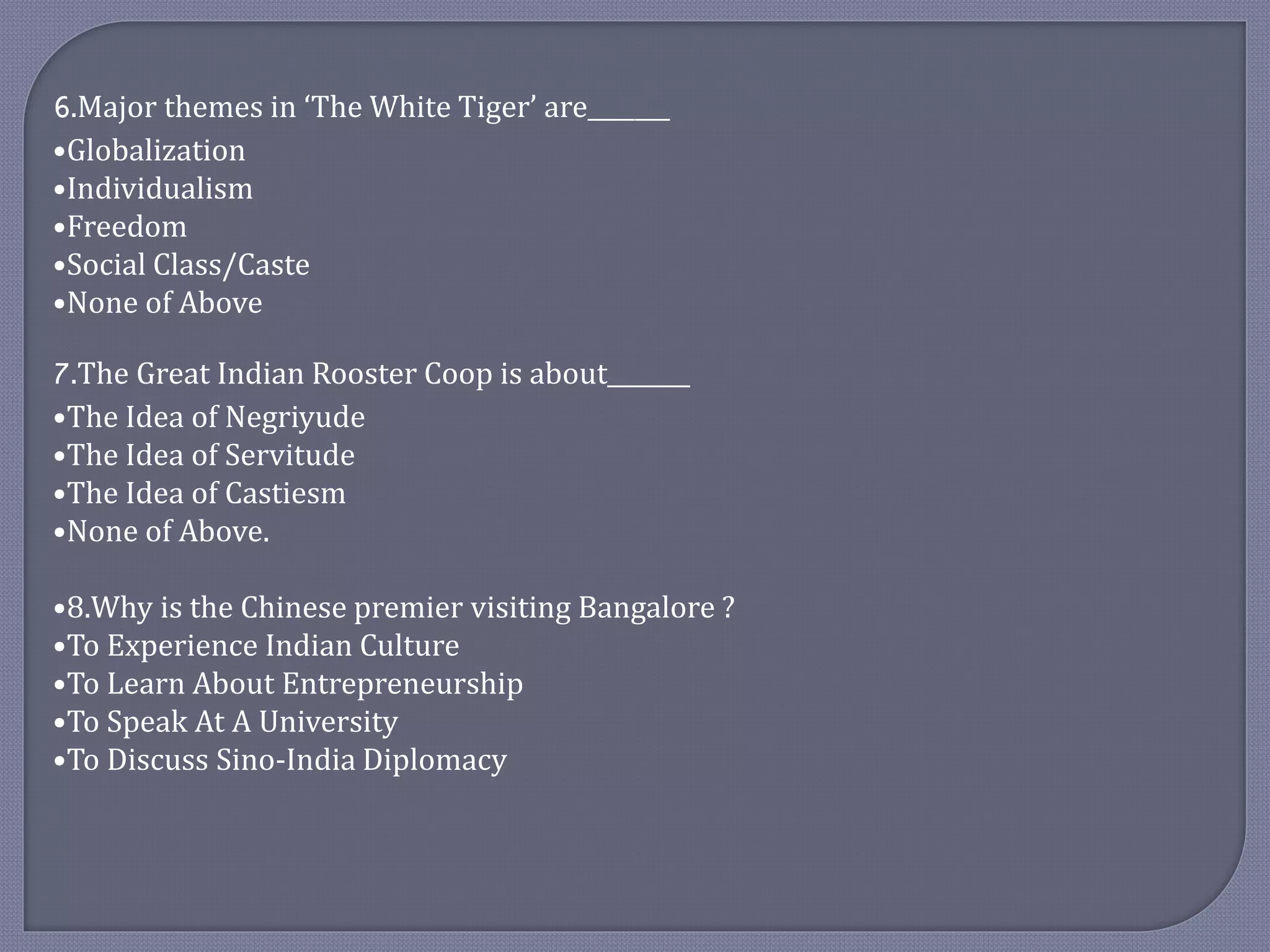 The White Tiger | PPTX