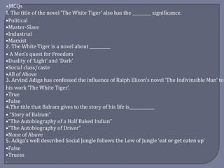 The White Tiger | PPTX