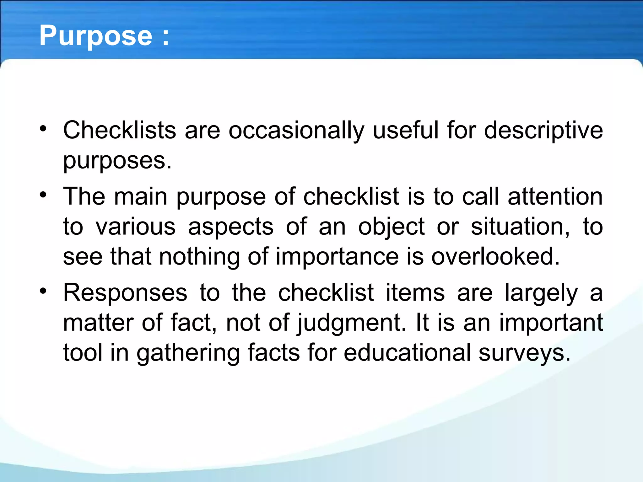 checklist | PPT