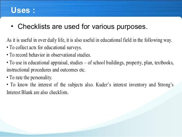 Checklist Checklist
