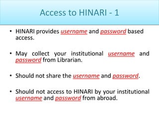 HINARI : How to access | PPTX