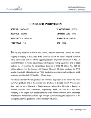 Hindalco industries | PDF
