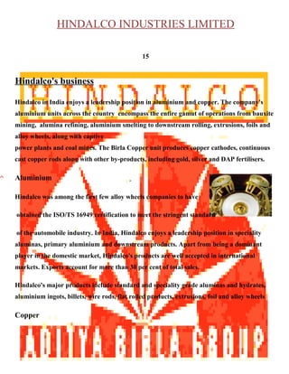 Hindalco industries limited | DOC
