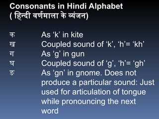 Hindi-Alphabet हिन्दी वर्णमाला का उपयोग ppt | PPT