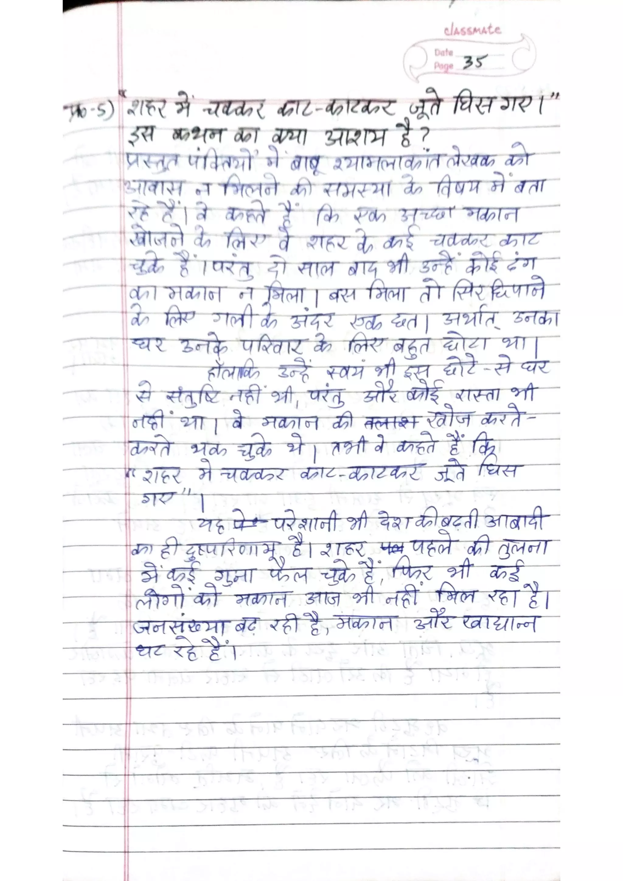 ICSE Hindi Class X Handwritten Notes | PDF