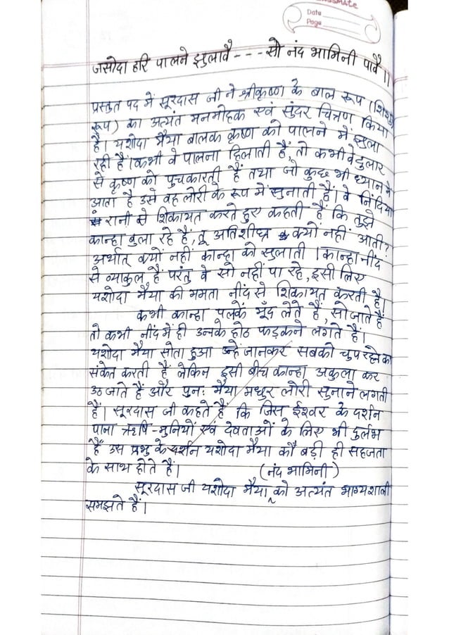 ICSE Hindi Class X Handwritten Notes | PDF