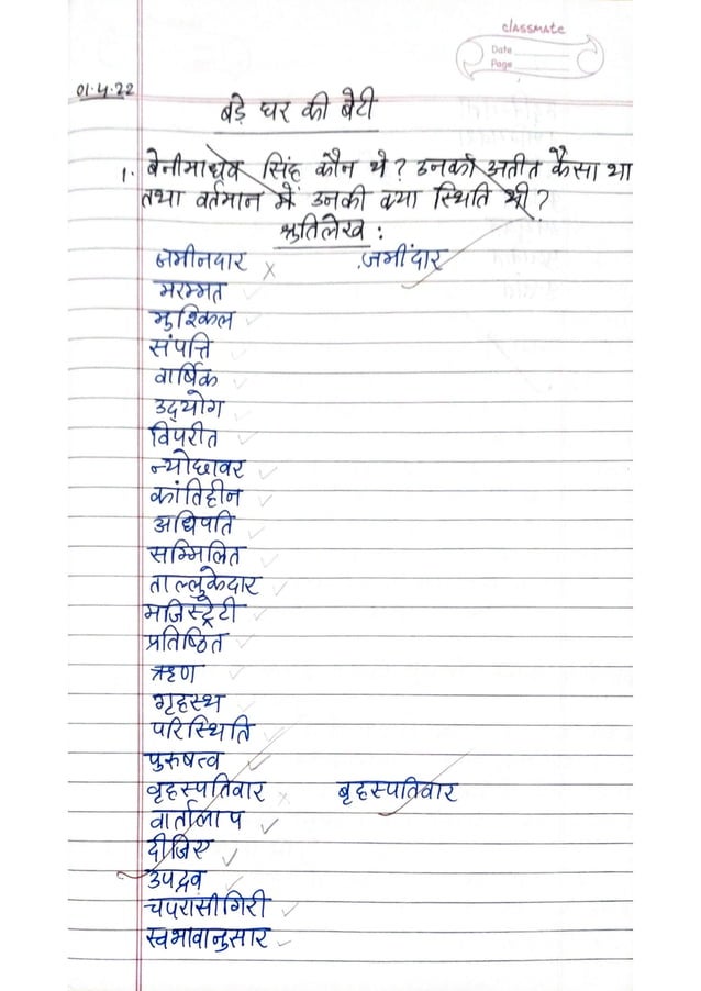 ICSE Hindi Class X Handwritten Notes | PDF