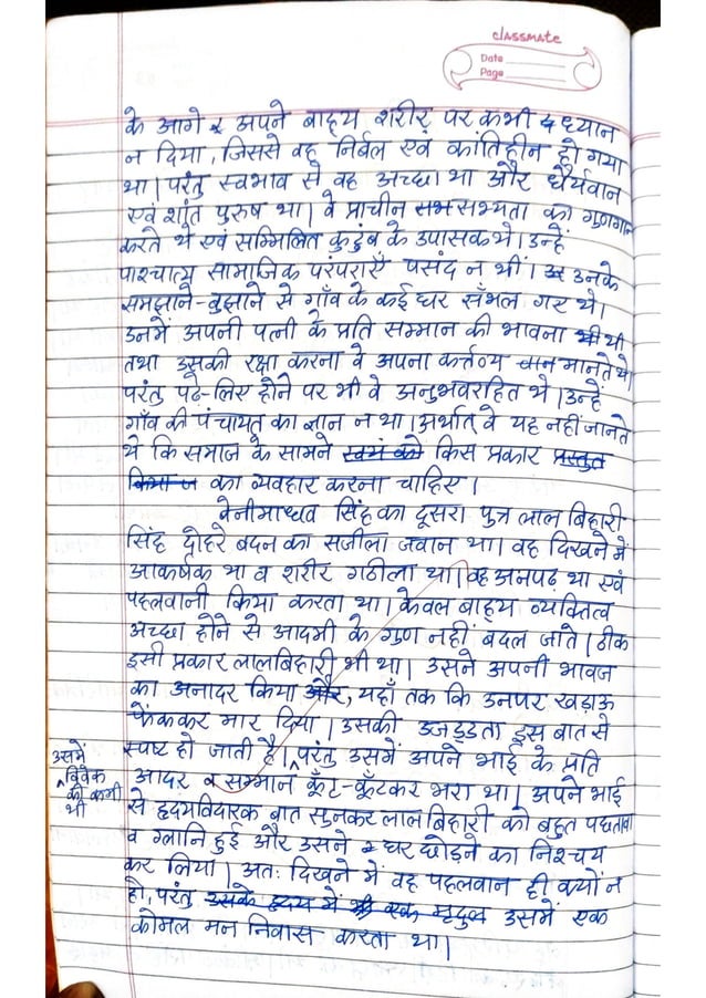 ICSE Hindi Class X Handwritten Notes | PDF