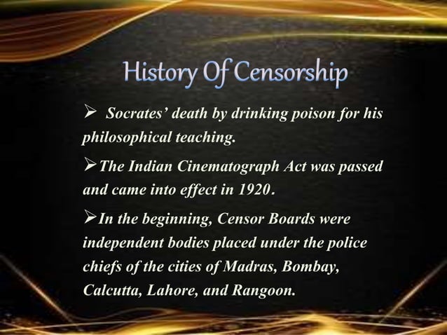 Role of Censor Board in | PPT