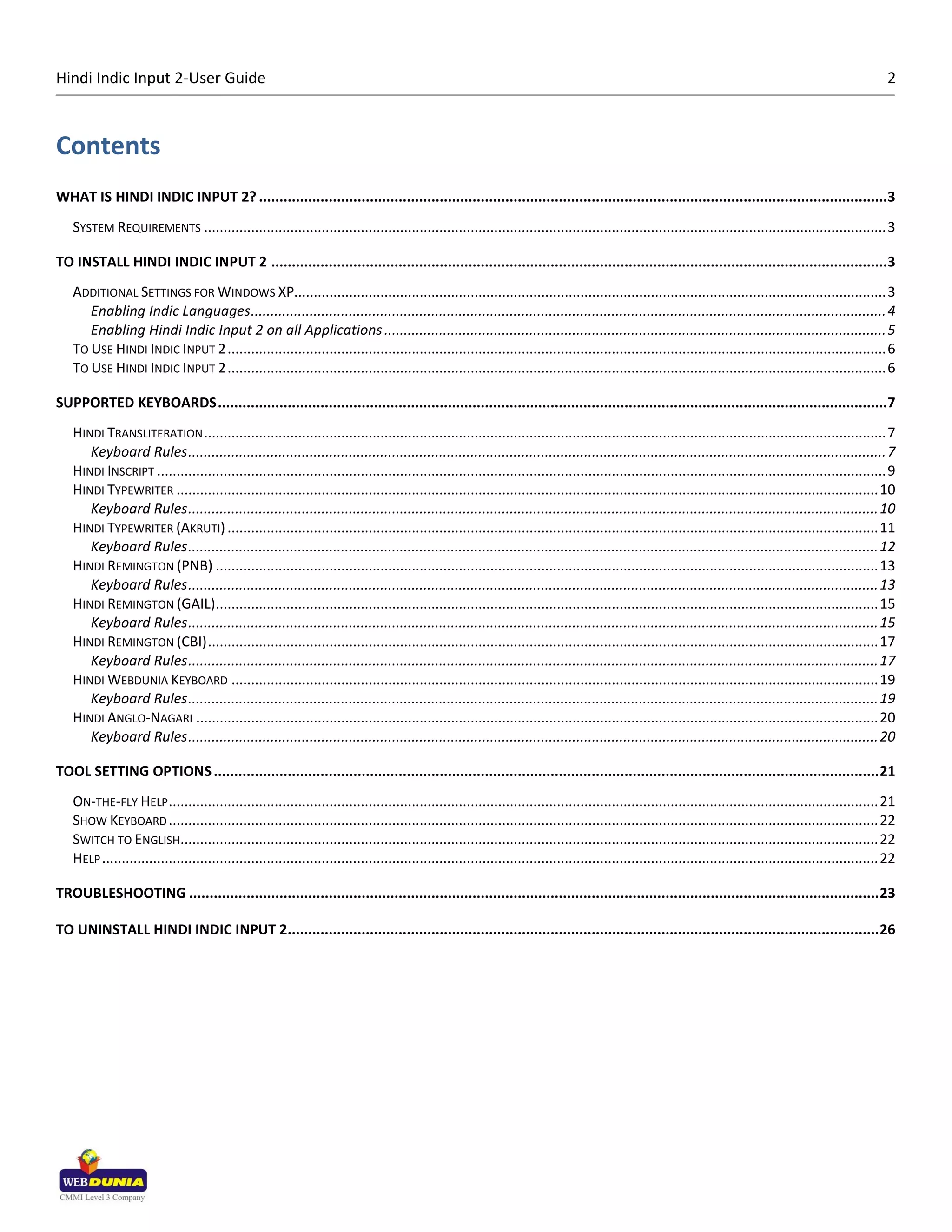 Hindi indic input 2 user guide | PDF