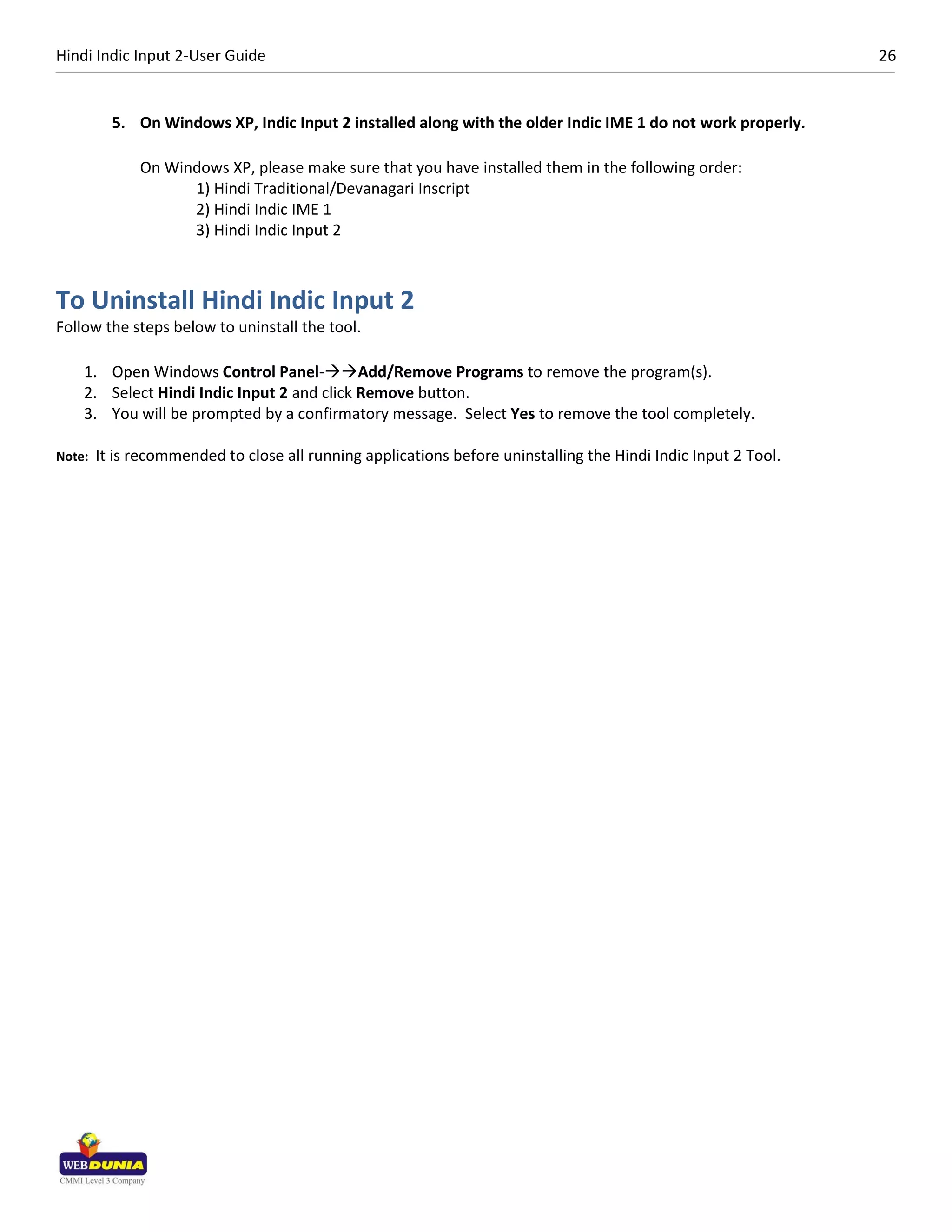 Hindi indic input 2 user guide | PDF