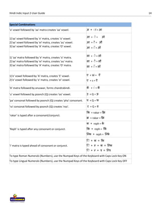 Hindi indic input 2 user guide | PDF