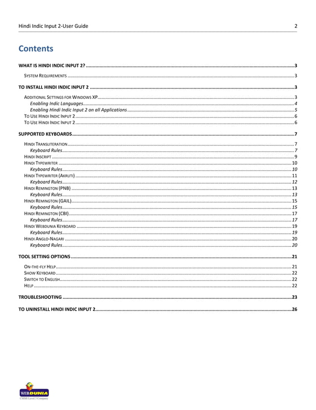Hindi indic input 2 user guide | PDF