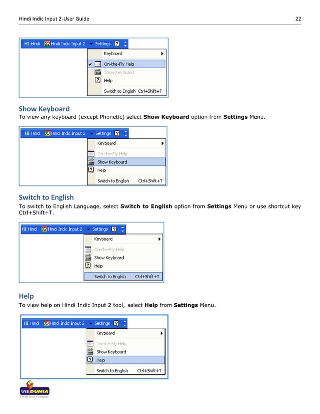 Hindi indic input 2 user guide | PDF