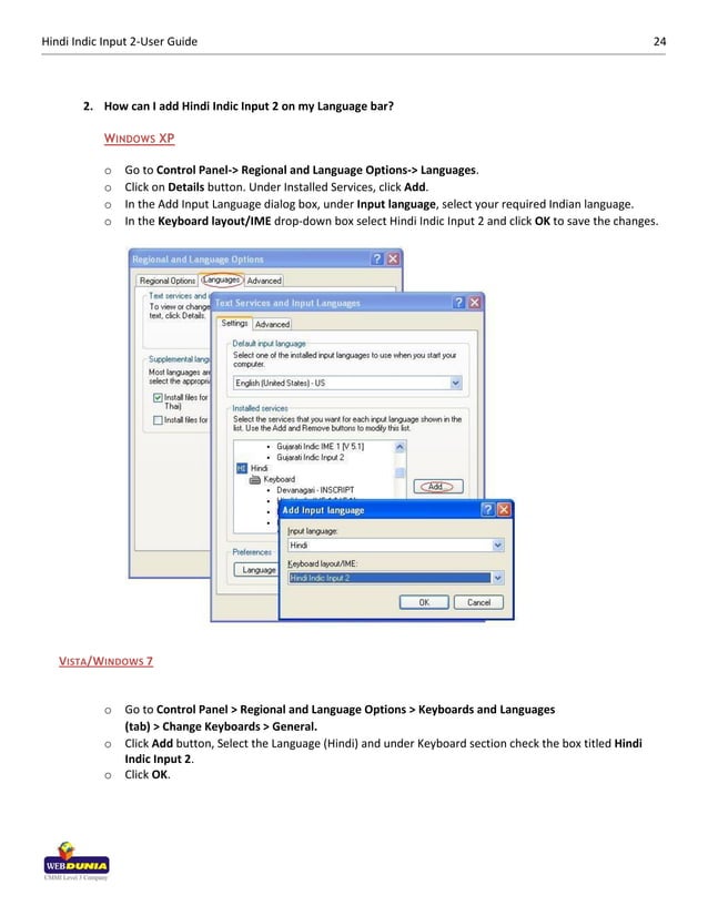 Hindi indic input 2 user guide | PDF