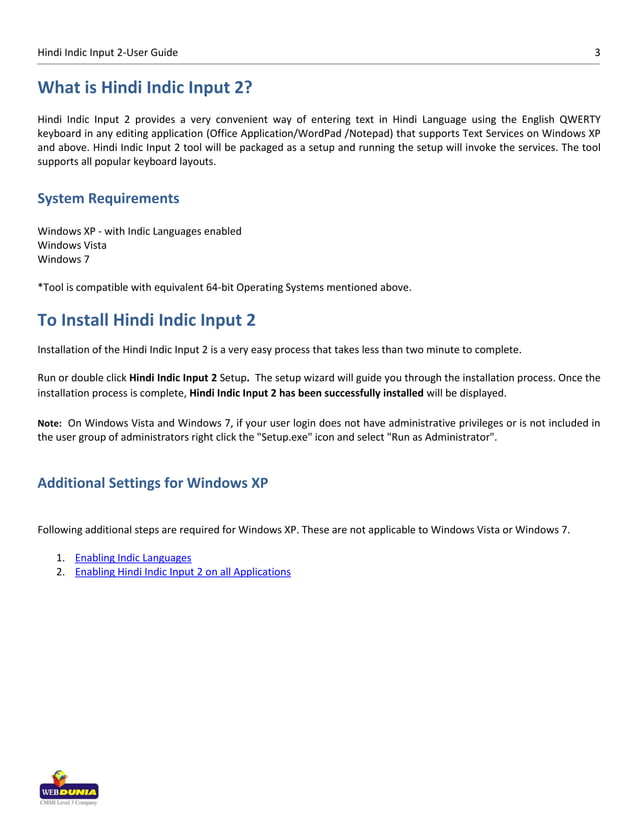 Hindi indic input 2 user guide | PDF