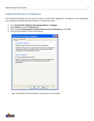 Hindi indic input 2 user guide | PDF