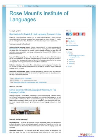 Rose Mount's Institute of Languages | PDF