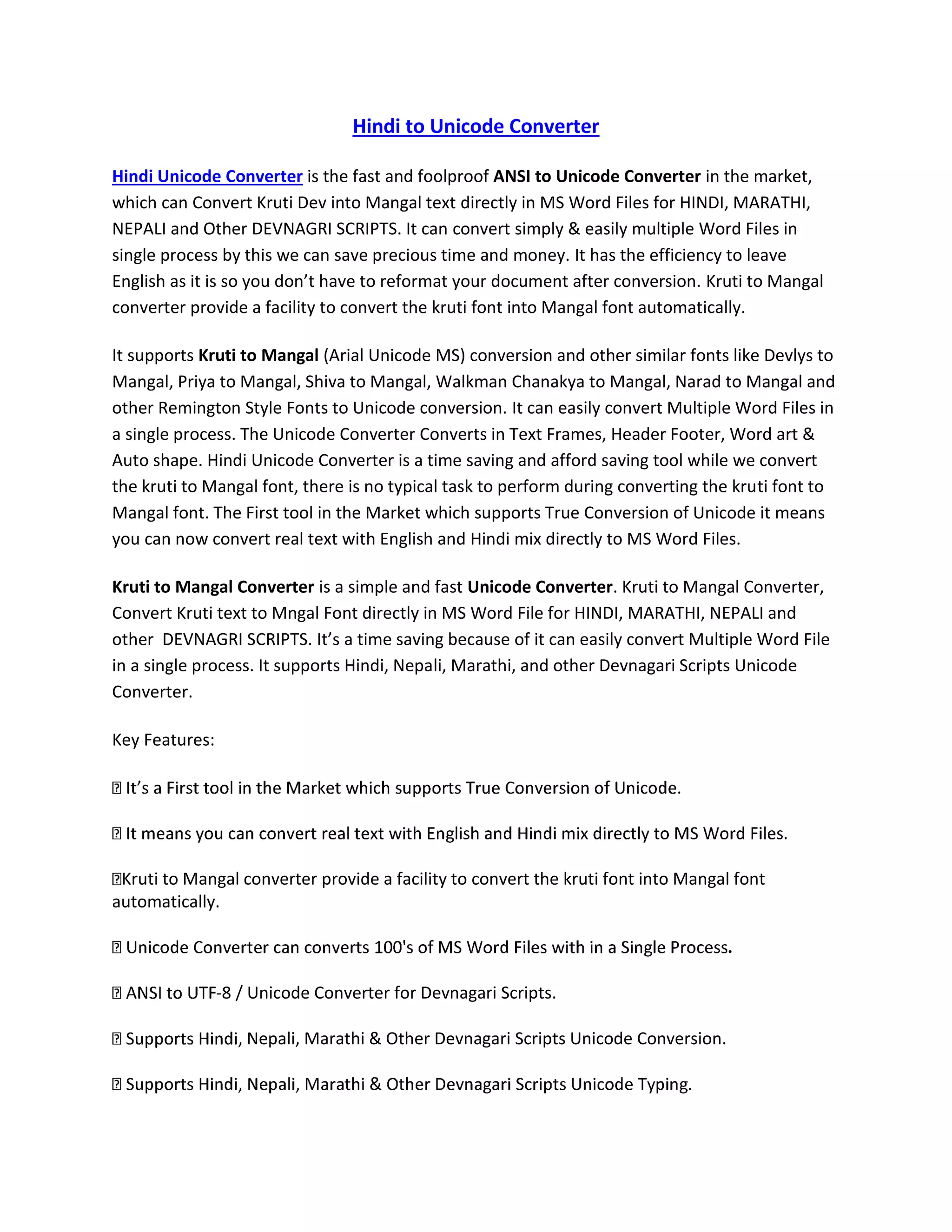 Hindi to unicode converter | PDF