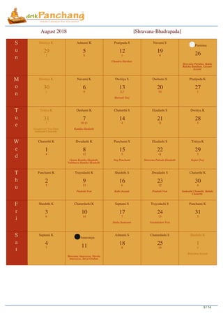 Hindu calendar-2018 | PDF