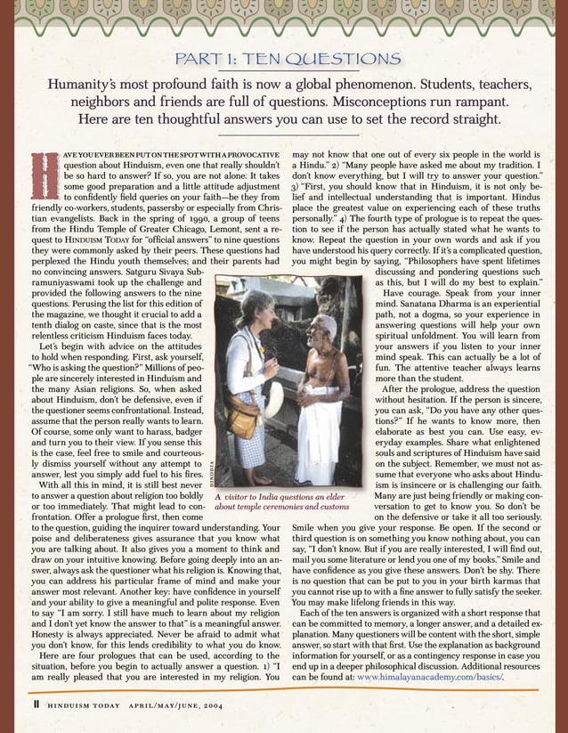 10 Questions on Hinduism with 10 terrific answers | PDF | Hinduism ...