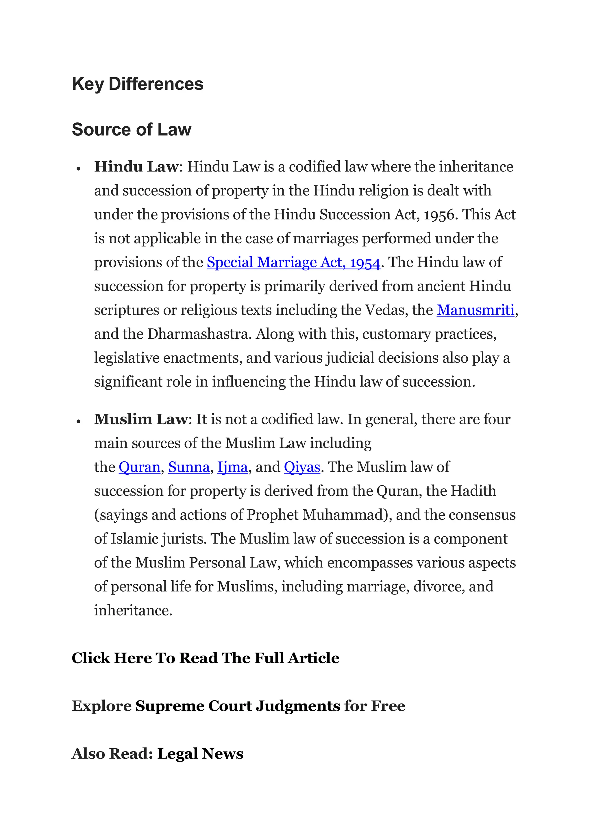 Comparing Hindu and Muslim Law of Succession: Key Differences | PDF | Hinduism | Religion ...