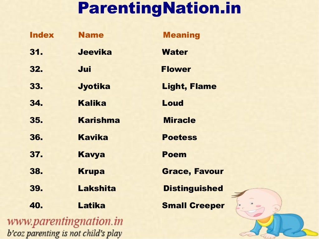 Hindu Baby Girl Names With Meanings Hindu Baby Girl Names With Meanings