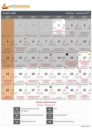 Hindu calander 2020 | PDF | National & Civic Holidays | Holidays