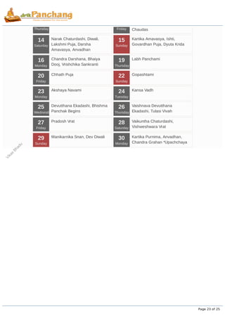 Hindu calander 2020 | PDF