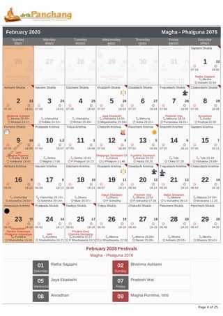Hindu calander 2020 | PDF