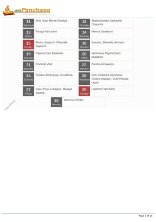 Hindu calander 2020 | PDF