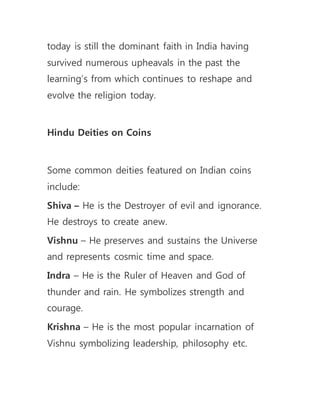 Hindu deities on indian coins | DOCX | Hinduism | Religion & Spirituality