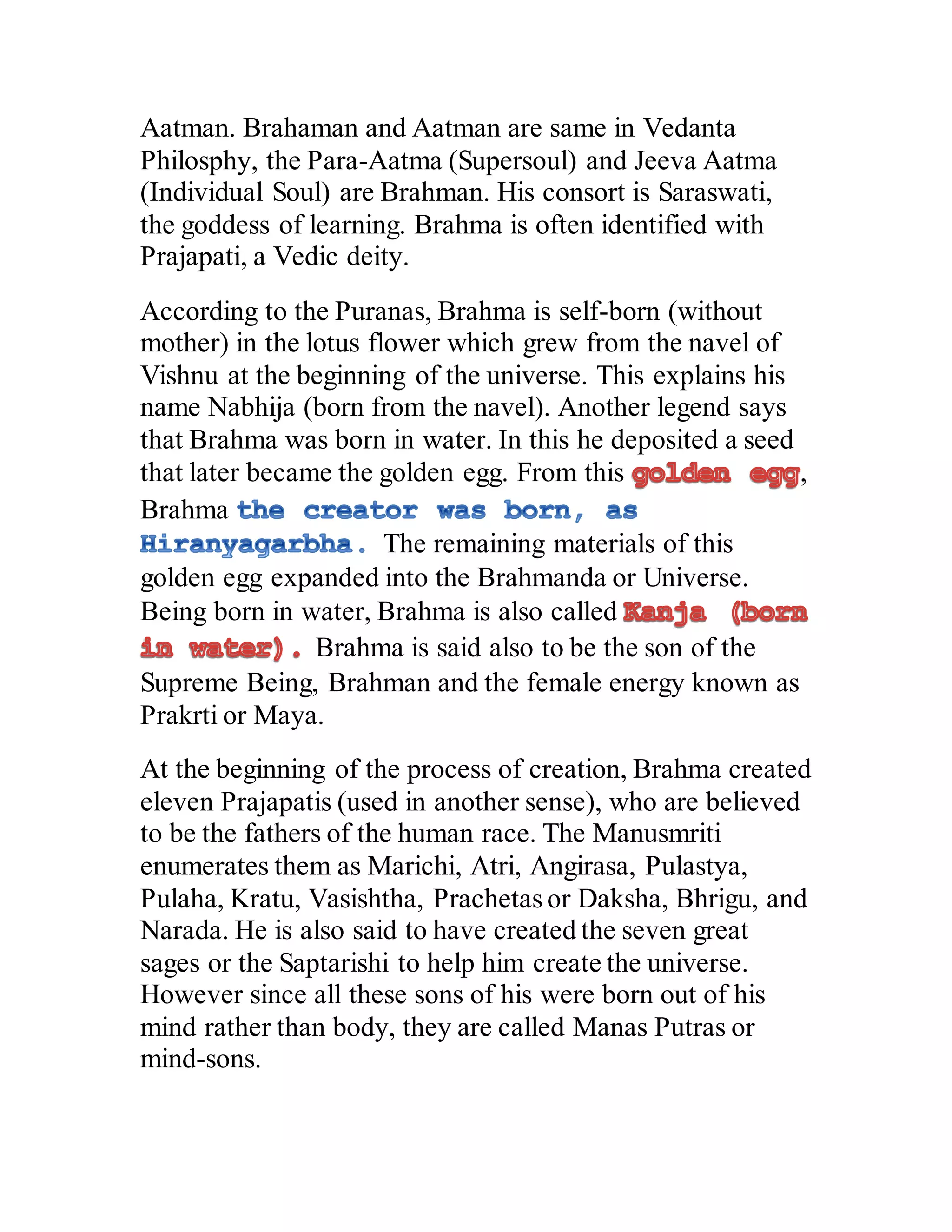Hindu gods and goddesses | DOCX