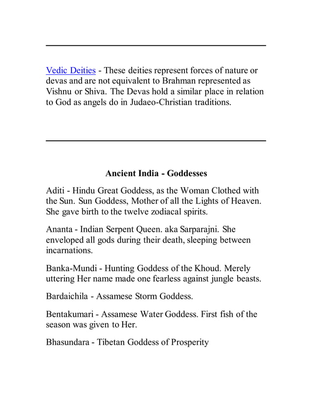 Hindu gods and goddesses | DOCX | Hinduism | Religion & Spirituality