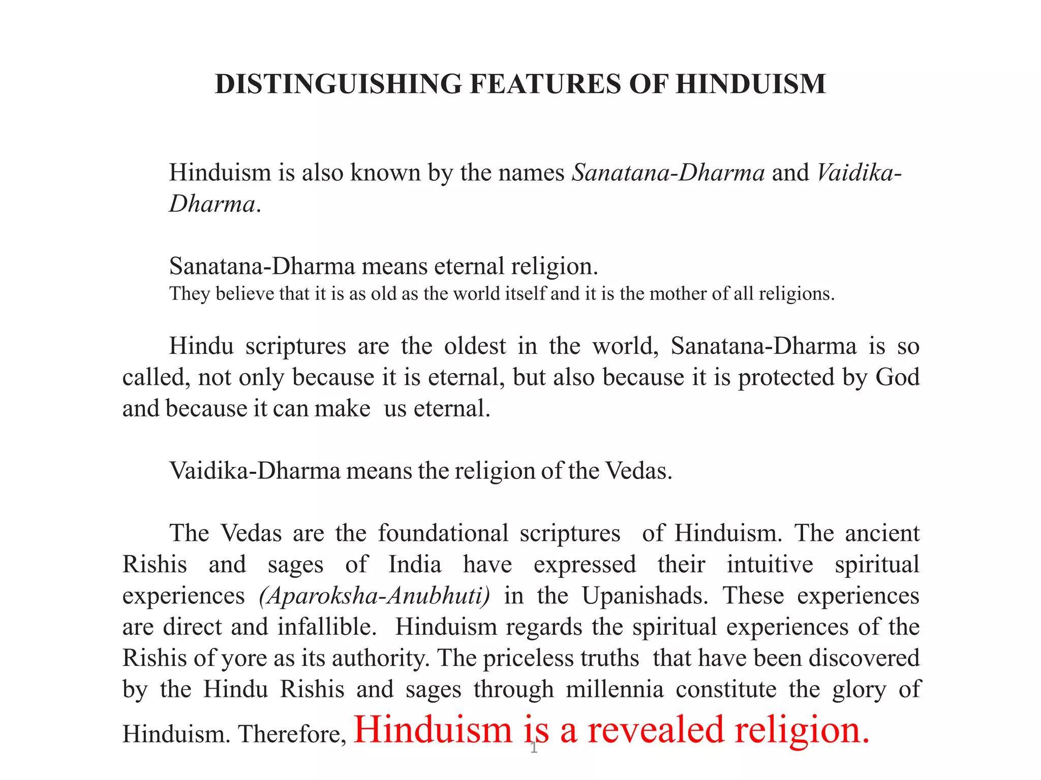 Hinduism: Lecture-1 | PPT