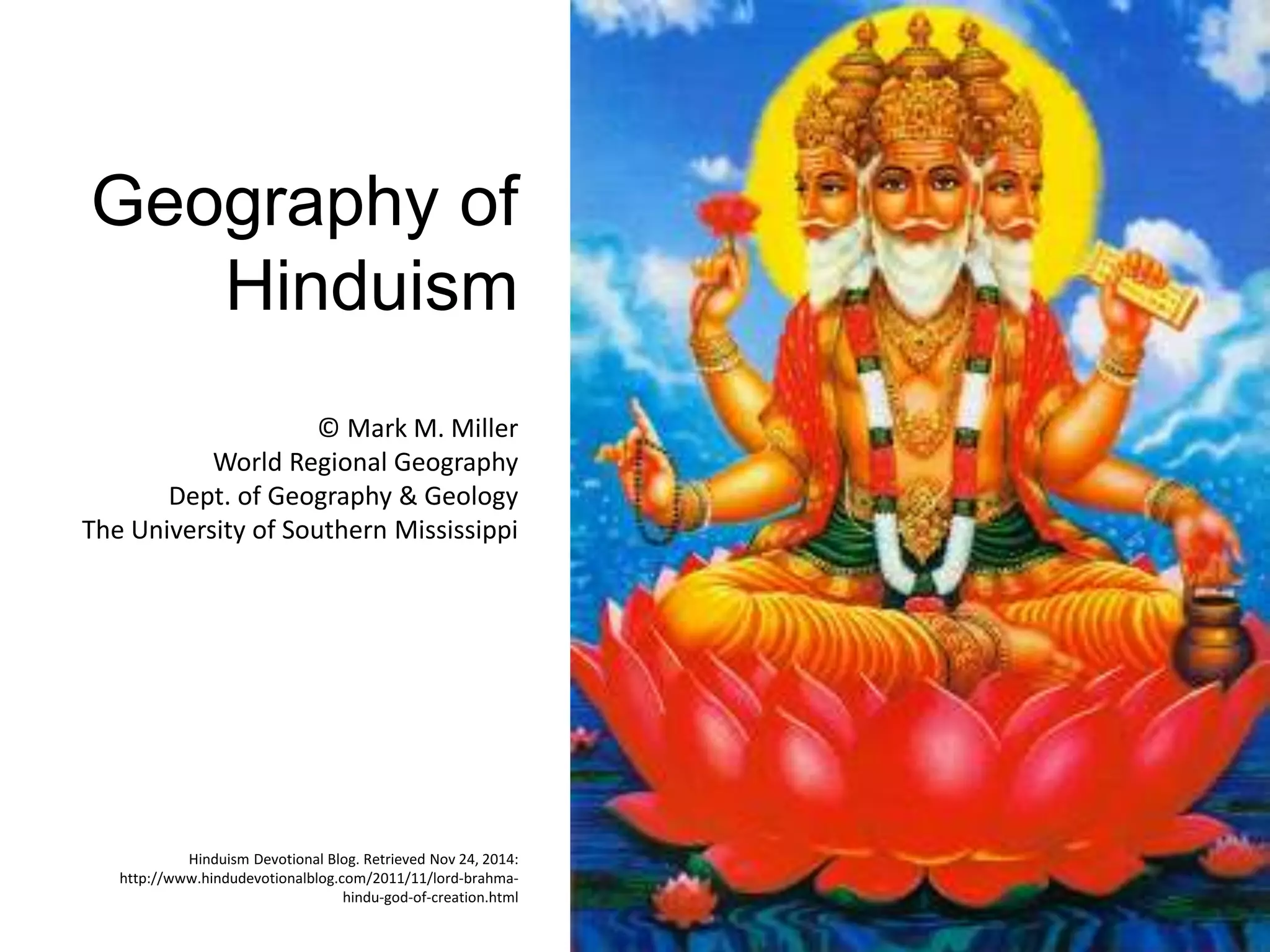 GHY101 Unit 6.2 Geography of the Hindu faith | PPTX