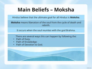 HINDUISM INTRODUCTION - MAIN VALUES - For Kids.pptx
