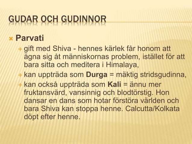 Hinduismen gudar och gudinnor | PPTX