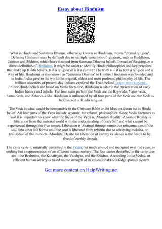 Hinduism Essay | PDF