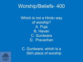Hinduism jeopardy[1] | PPTX