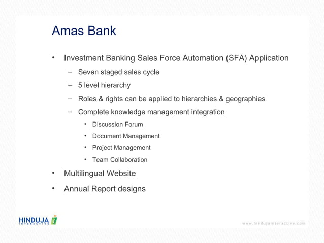 Hinduja Interactive BFSI Portfolio | PPT